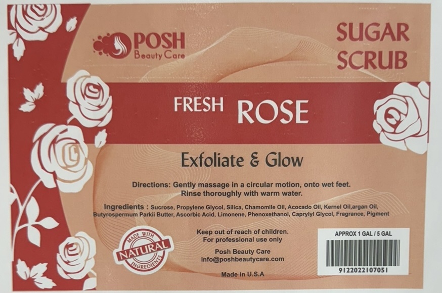 Posh Bucket Sugar Scrub – Rose - US Maxim Nail Supply
